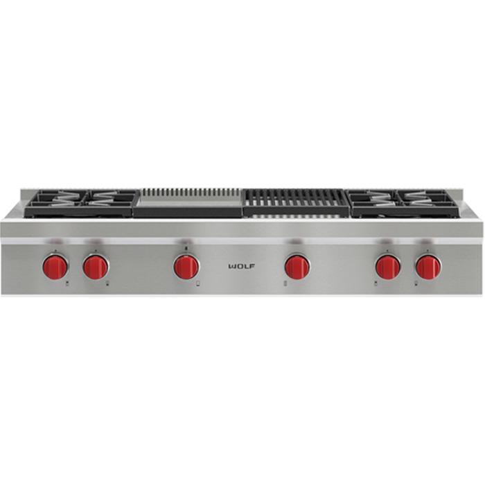 Wolf 48-inch Built-in Gas Rangetop with Infrared Charbroiler and Infra